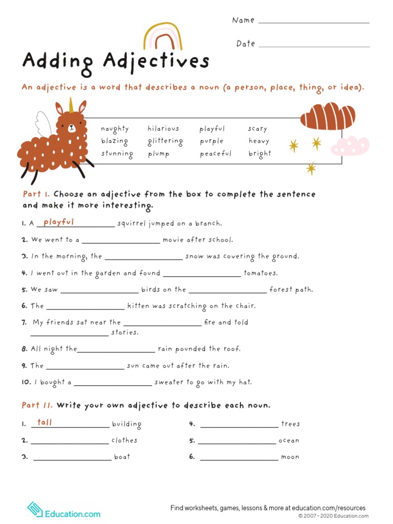 Writing Adjectives Using Adjectives | PDF | Foreign Language Studies ...