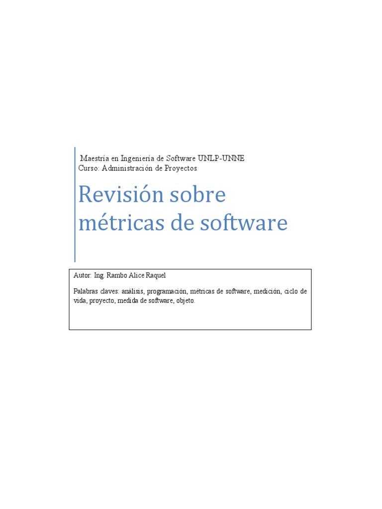 Rambo - Metricas de Software | PDF | Software | Ingeniería de software