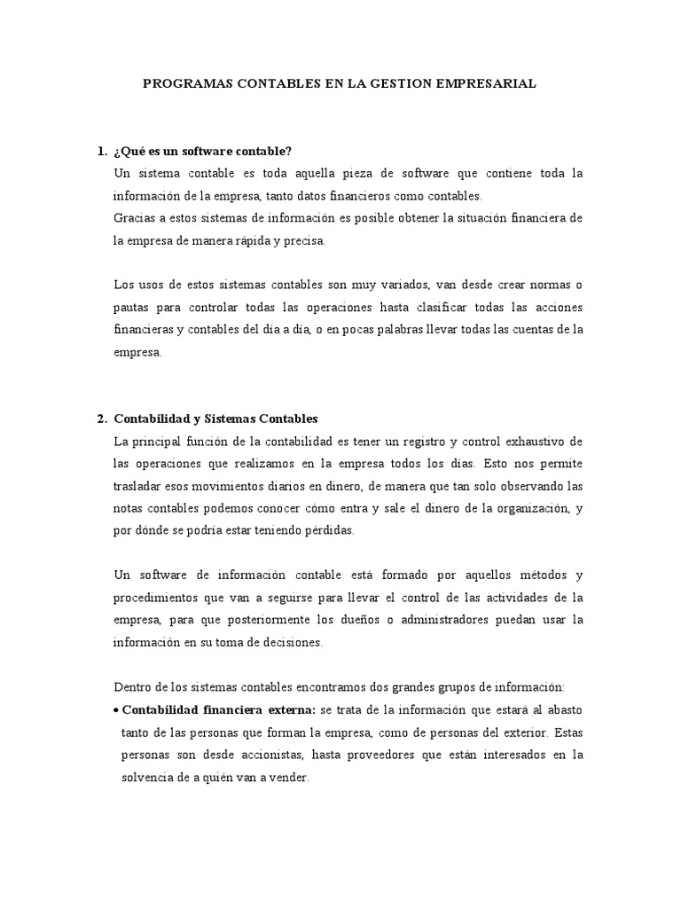 Programas Contables | PDF | Contabilidad | Software