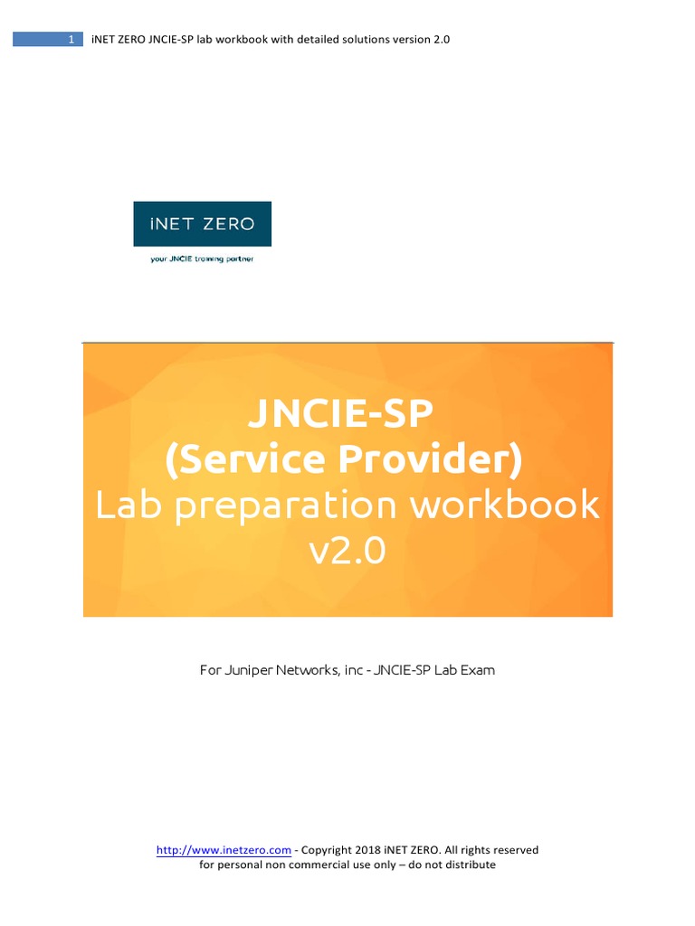 Jncie-Sp (Service Provider) : Lab Preparation Workbook v2.0 | PDF ...