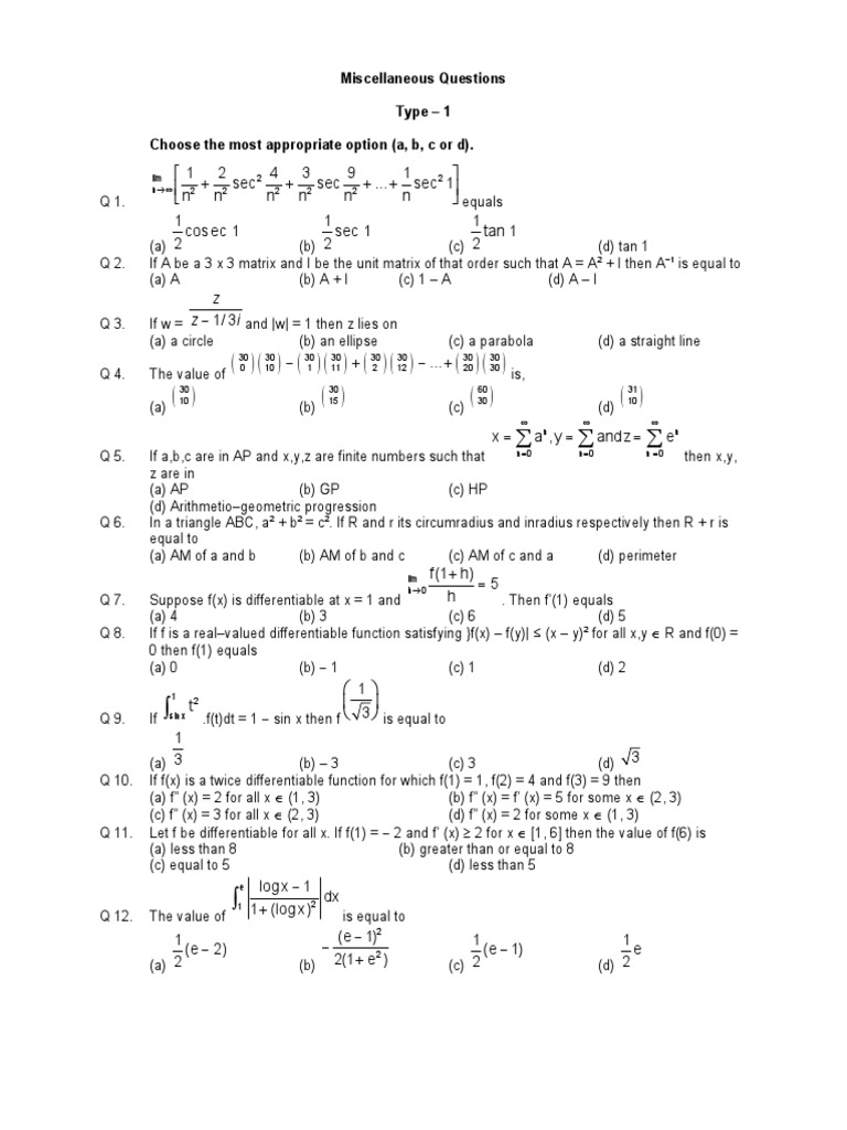 Advanced Math Problems | PDF | Function (Mathematics) | Area
