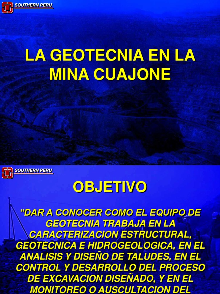 La Geotecnia en La Mina Cuajone 4-5 | PDF | Petrología | Rocas