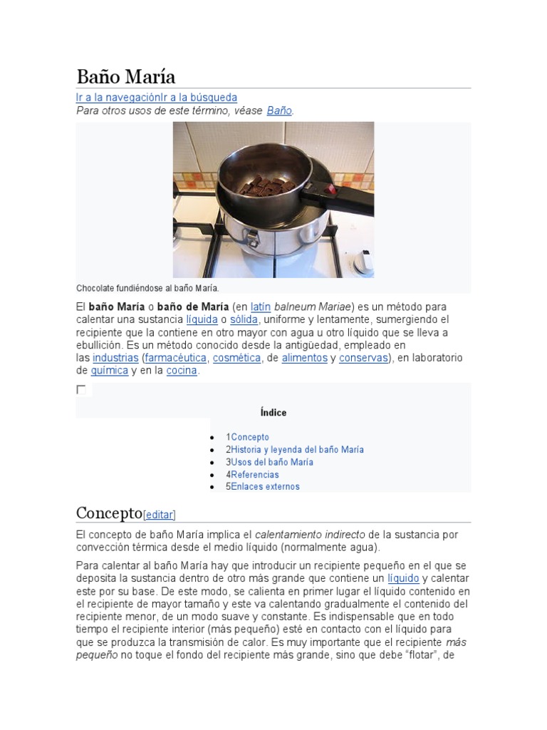 Técnicas y Usos del Baño María | PDF | Cocinando | Preparación de ...