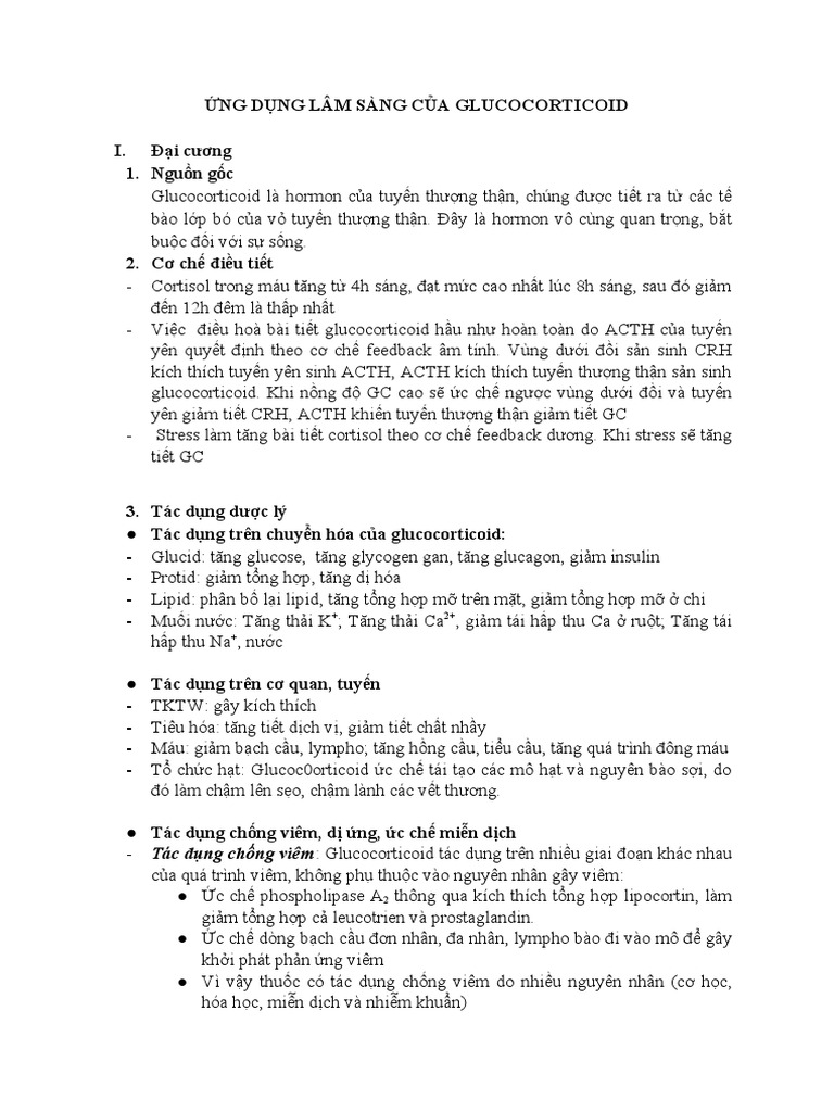 ND Glucocorticoid - NG D NG Lâm Sàng | PDF