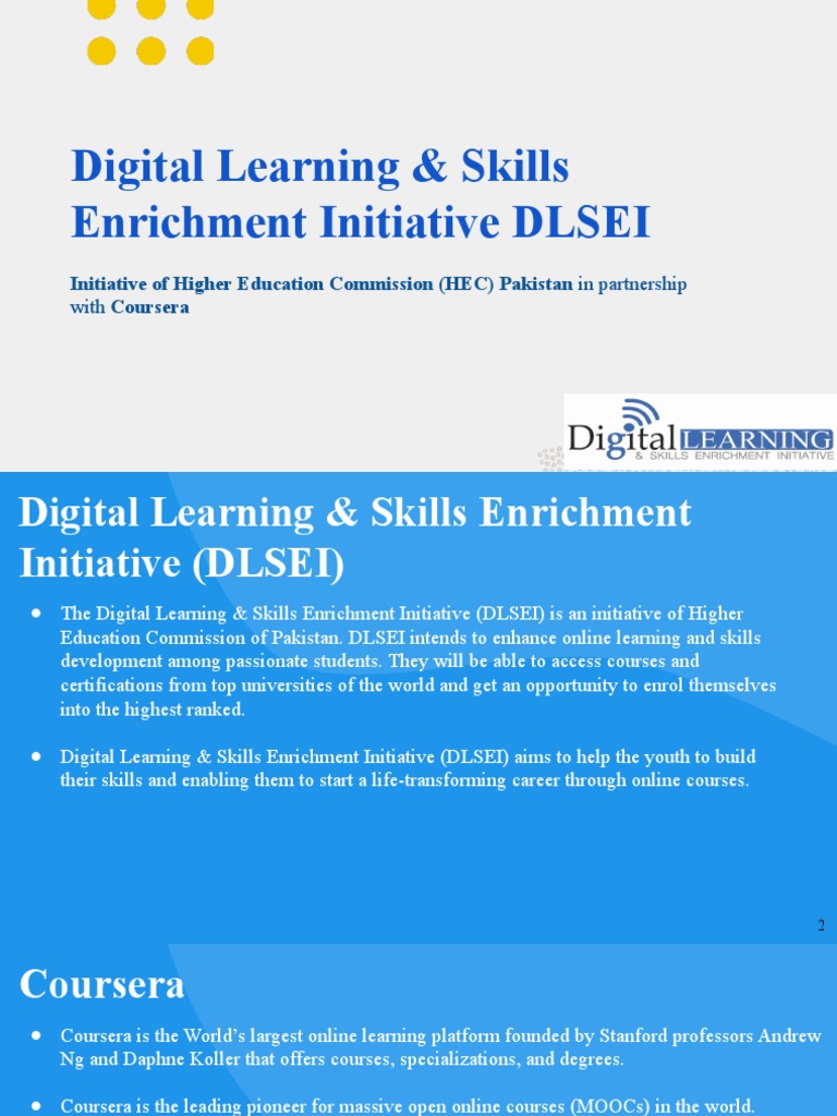 Digital Learning & Skills Enrichment Initiative DLSEI | PDF ...