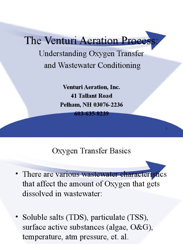 The Venturi Aeration Process:: Understanding Oxygen Transfer and ...