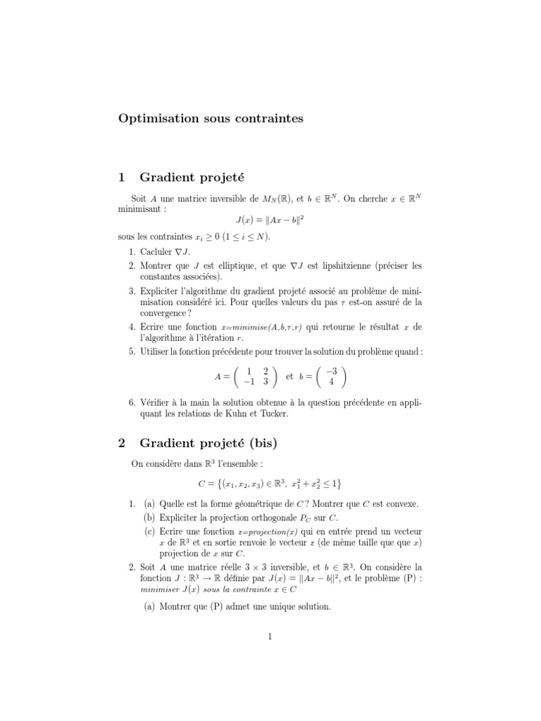 TP2 (1) Uzawa++ | PDF | Function (Mathematics) | Mathematical Optimization