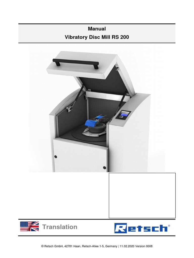 Translation: Manual Vibratory Disc Mill RS 200 | PDF | Mains ...
