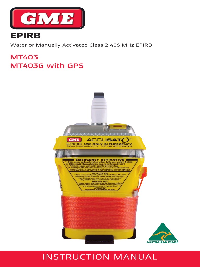 Epirb: MT403 MT403G With GPS | PDF | Electronics | Telecommunications