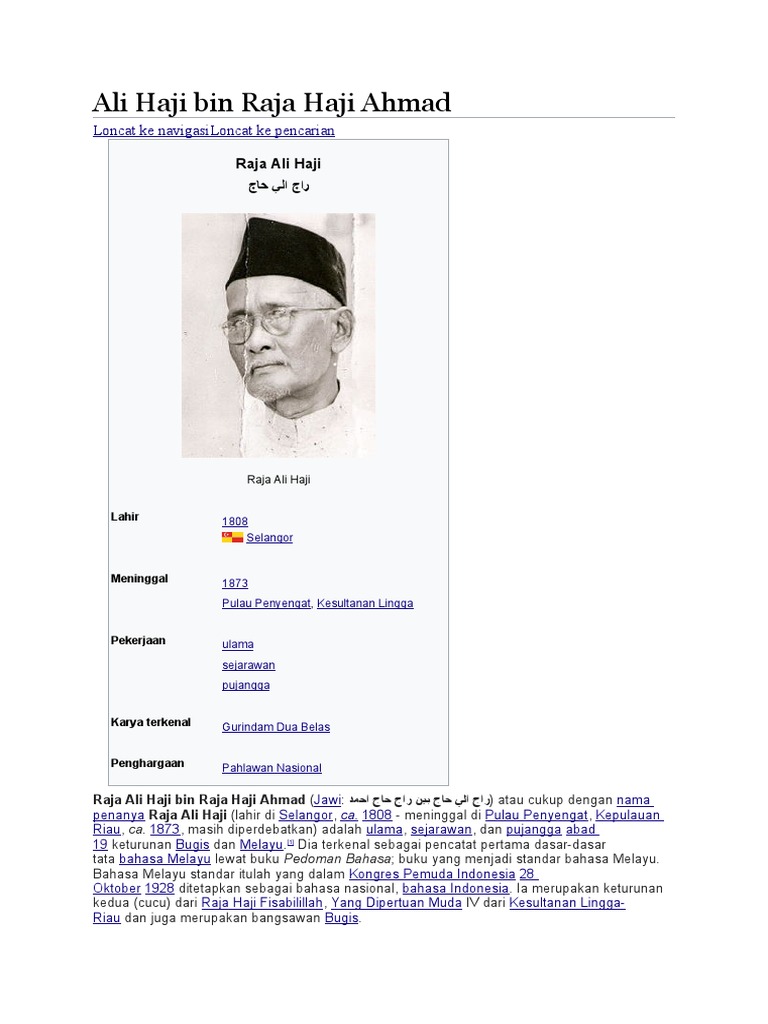Ali Haji Bin Raja Haji Ahmad | PDF | Perjalanan | Agama & Spiritualitas