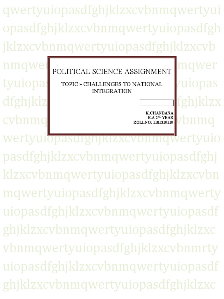 Political Science Assignment PDF | PDF | Multiculturalism | Caste