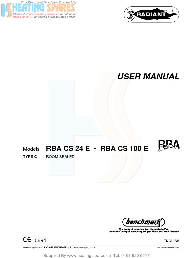 RBA CS 24 E - RBA CS 100 E User Manual | PDF | Water Heating | Boiler