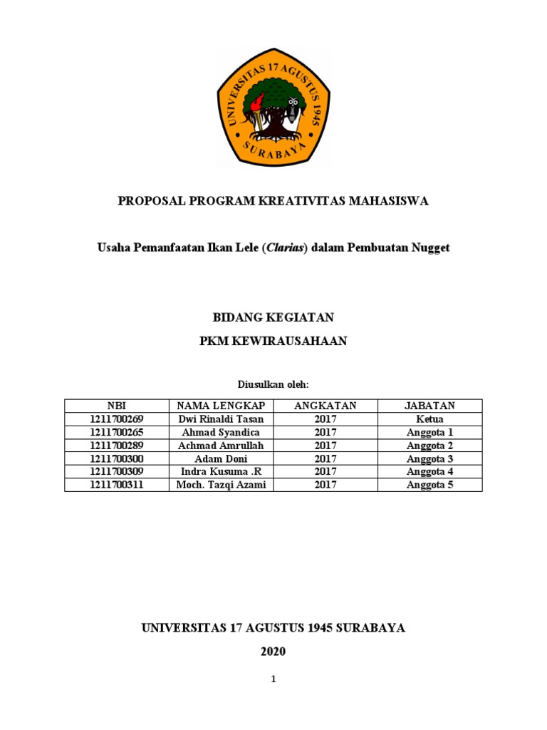 LAPORAN PKM-KWU (Nugget Lele) | PDF | Kesehatan Holistik