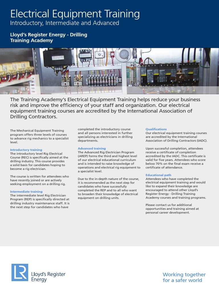 Electrical Equipment Training: Introductory, Intermediate and Advanced ...