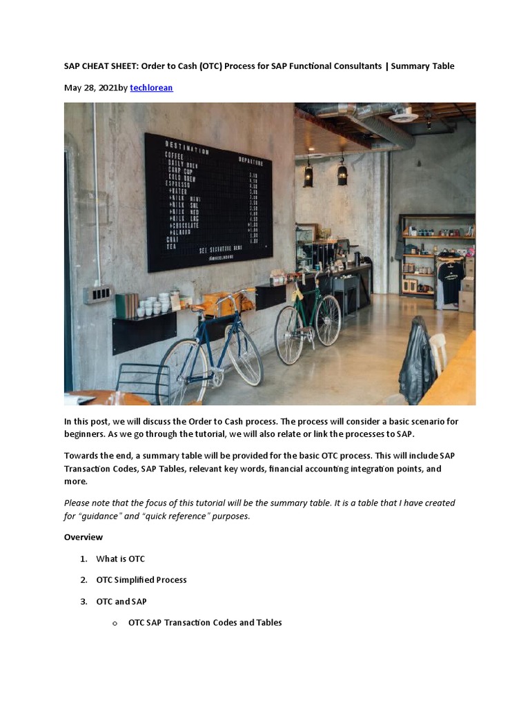 SAP OTC Guide for Consultants | PDF | Receipt | Invoice