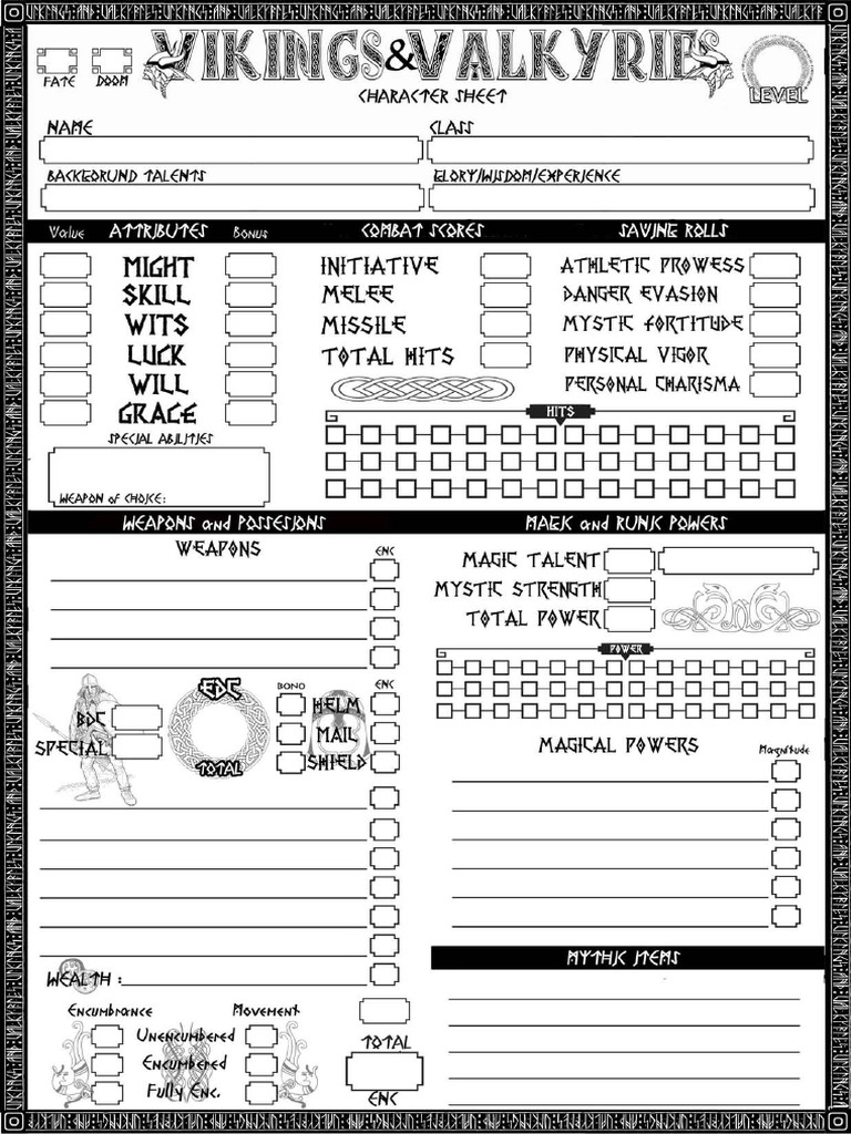 V&V Character Sheet | PDF