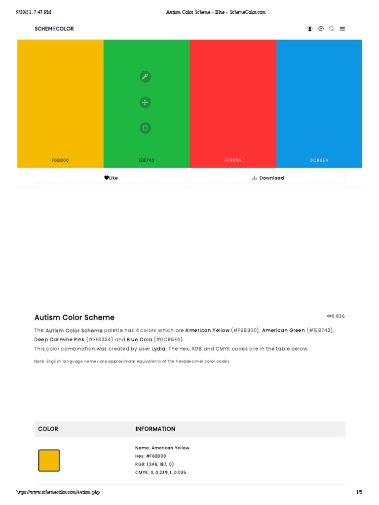 Paleta Color Autismo | PDF | Rgb Color Model | Color