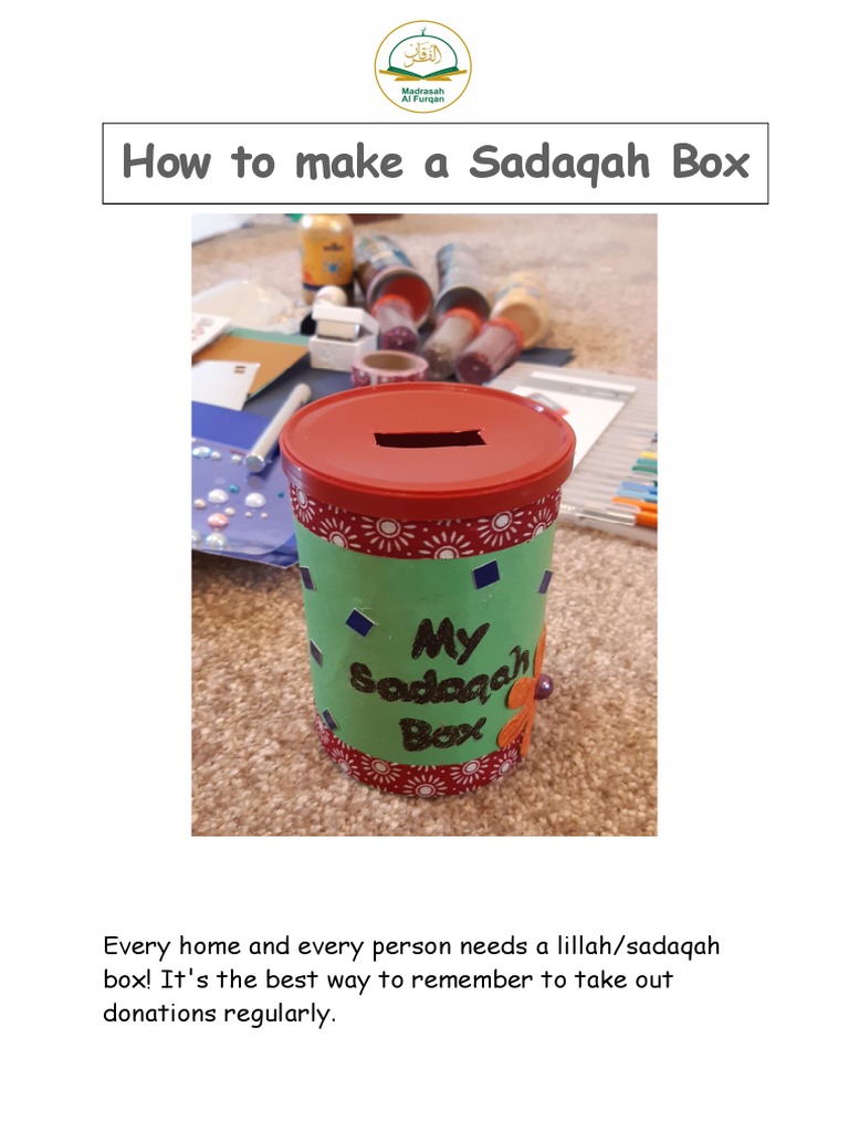 How To Make A Sadaqah Box | PDF