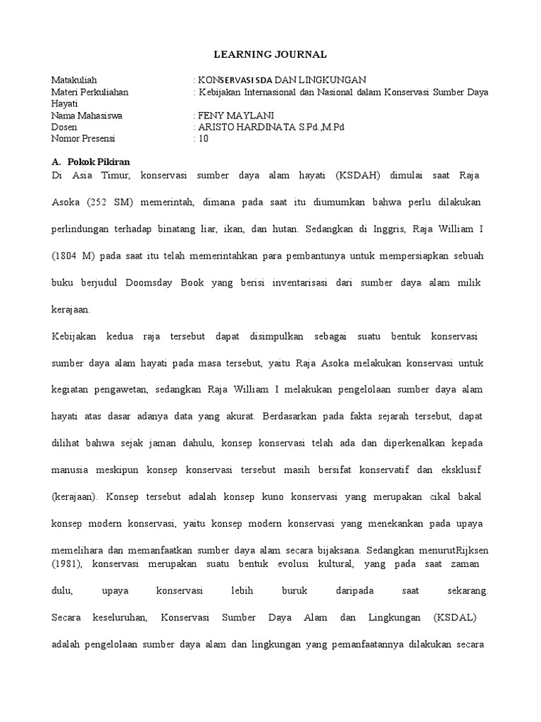 Konservasi Sda & Lingkungan | PDF
