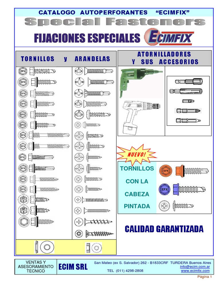 Catalogo Pernos Autoperforantes | PDF