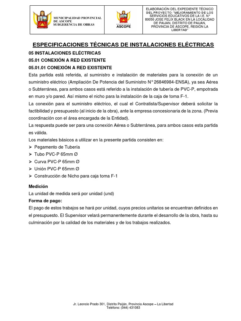 04 - 03 Et Electricas | PDF | Tubería (transporte de fluidos) | Enchufes y tomas de corriente ...