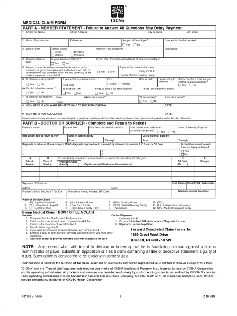 CG Medical Claim | PDF | Fraud | Patient