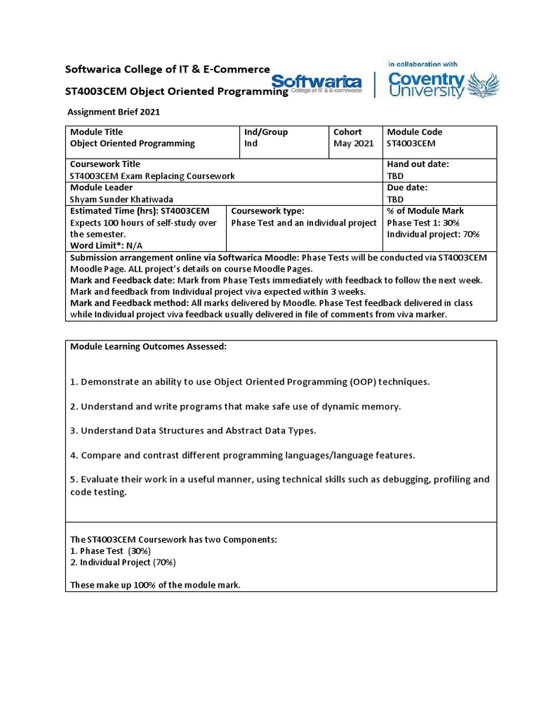 OOP Coursework for IT Students | PDF | Graphical User Interfaces ...