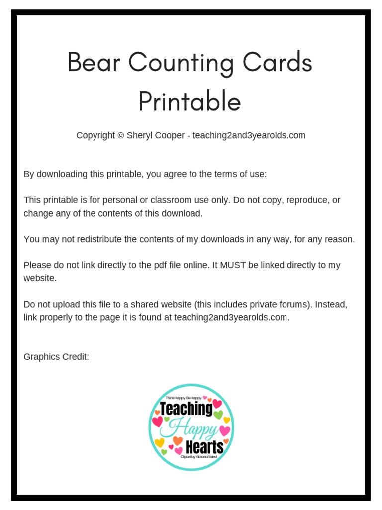 Bear Counting Printables | PDF | Social Science | Computers