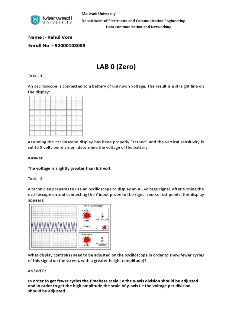 Oscilloscope Measurements of Voltage Signals and Characteristics: An ...