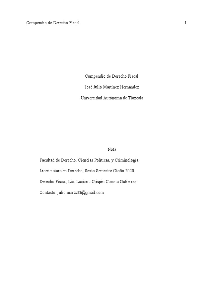 Compendio de Derecho Fiscal | PDF | Impuestos | Economias