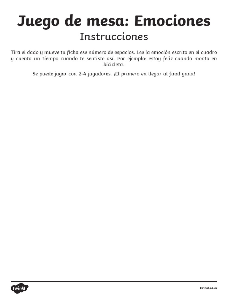 Juego de mesa: Conociendo emociones | PDF
