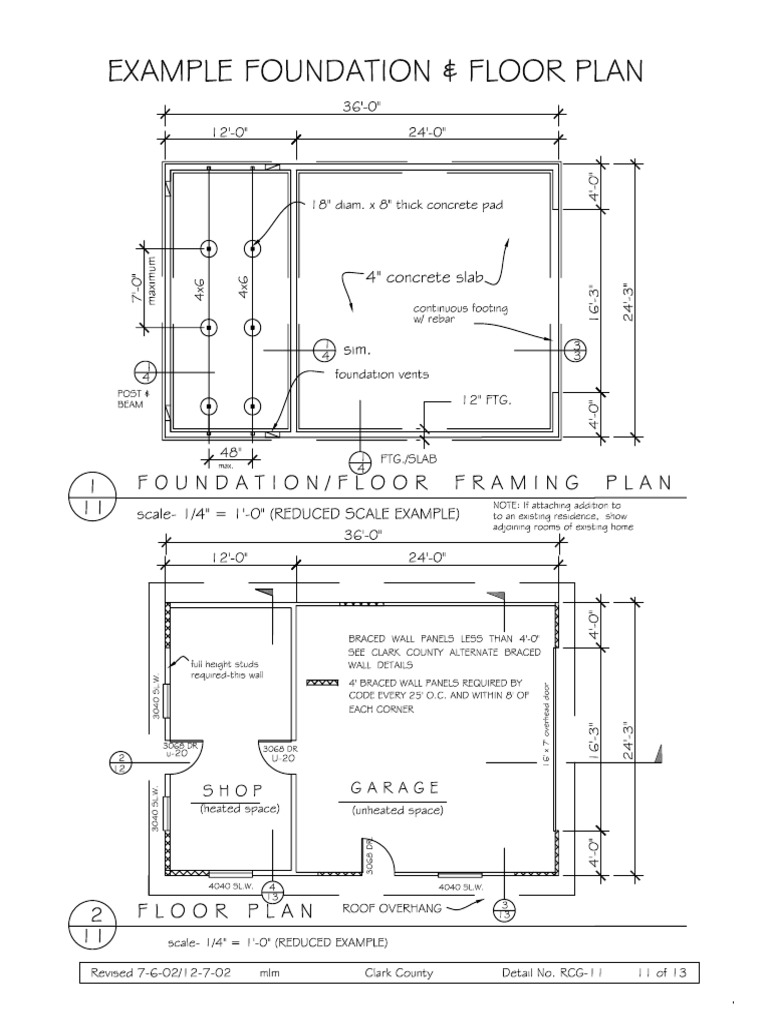 Example Foundation & Floor Plan | PDF | Architecture | Architectural Design
