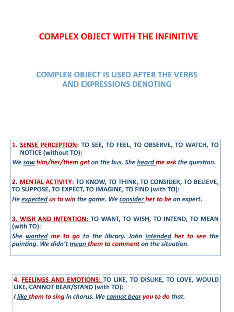 Презентация Complex Object&Subject | PDF