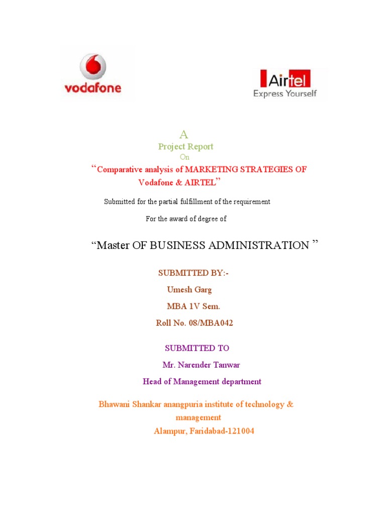 "Master of Business Administration: Project Report | PDF | Brand ...