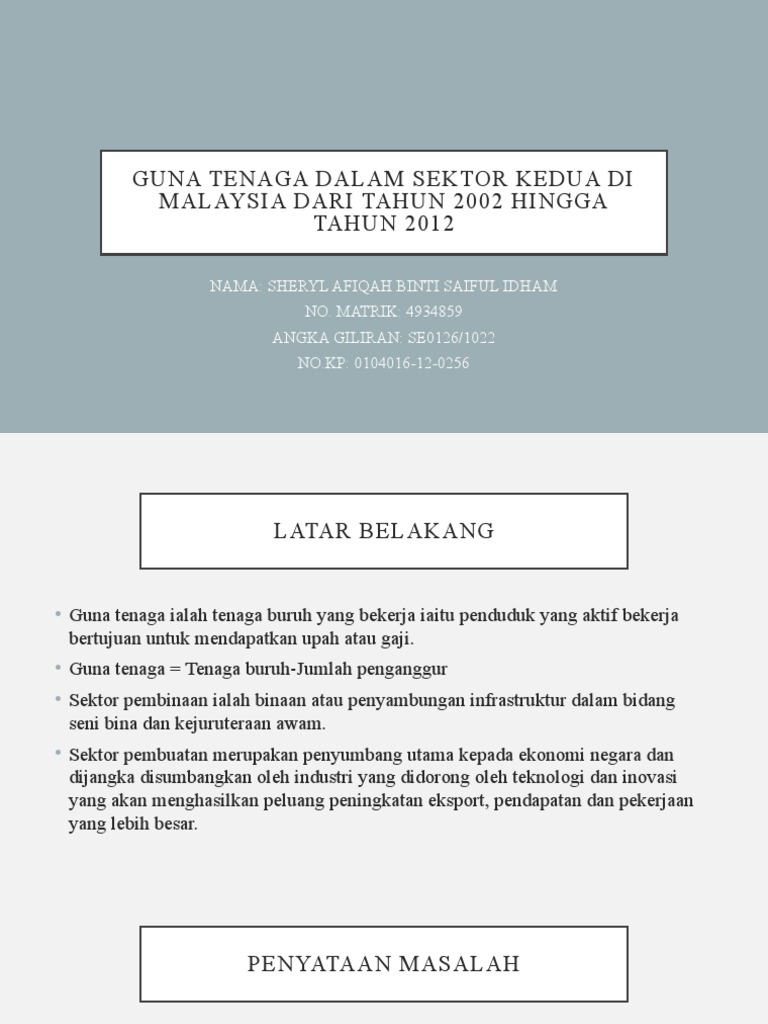Arah Aliran Guna Tenaga Sektor Kedua | PDF