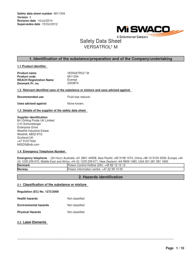Safety Data Sheet: Versatrol M PDF Toxicity Dangerous Goods, 55% OFF