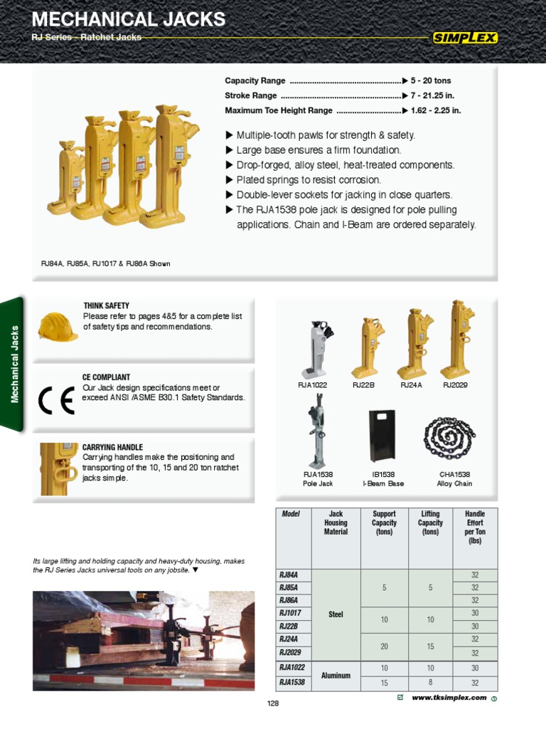 Rj-Series Ratchet Jacks Simplex | PDF | Mechanical Engineering ...