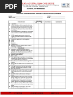 DONNING AND DOFFING PRACTICAL EXAM RUBRICS - Edited | PDF | Glove ...