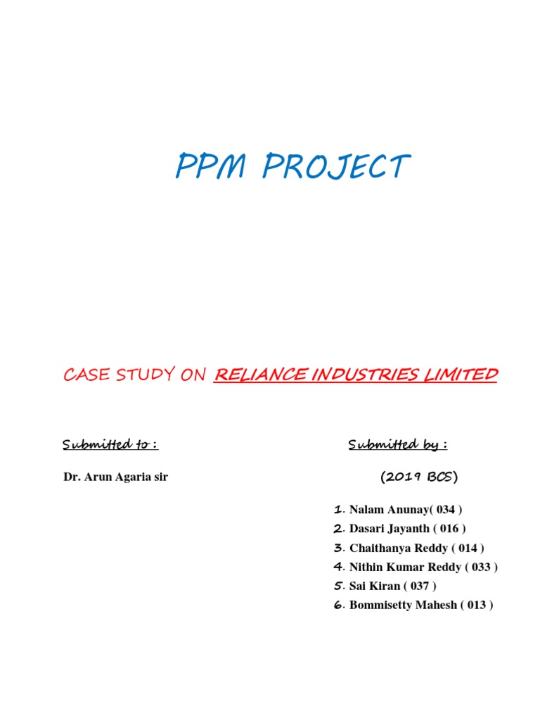 PPM Project: Case Study On | PDF | Oil Refinery | Economies