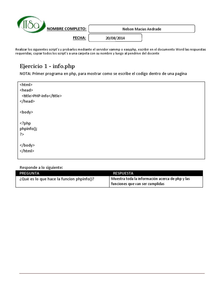 Ejercicios PHP | PDF | Php | Estructura de datos de matriz