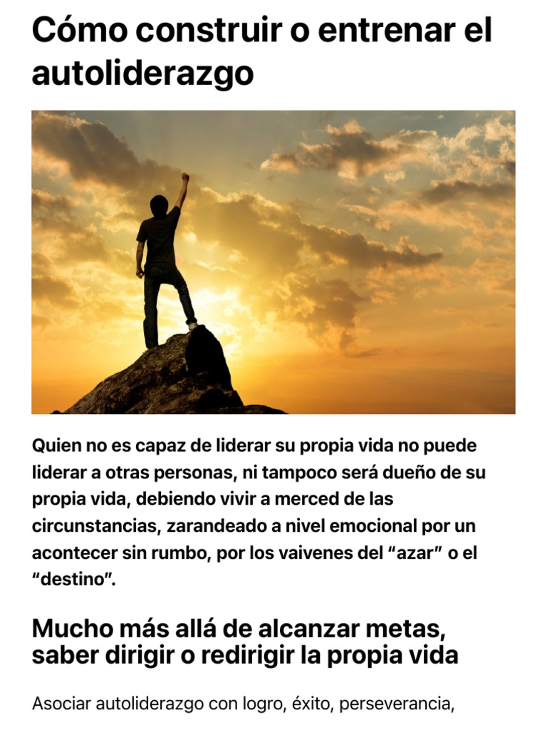 Cómo desarrollar el autoliderazgo: Claves para dirigir y redirigir la ...