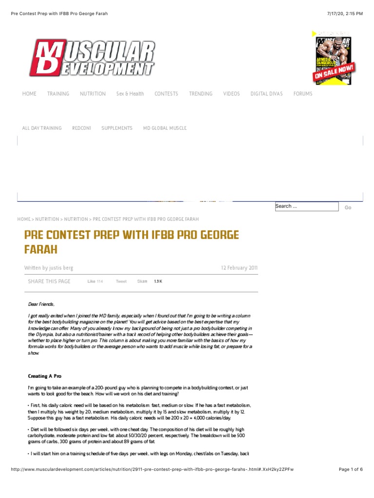 George Farah's Pro Bodybuilding Contest Prep Guide | PDF ...