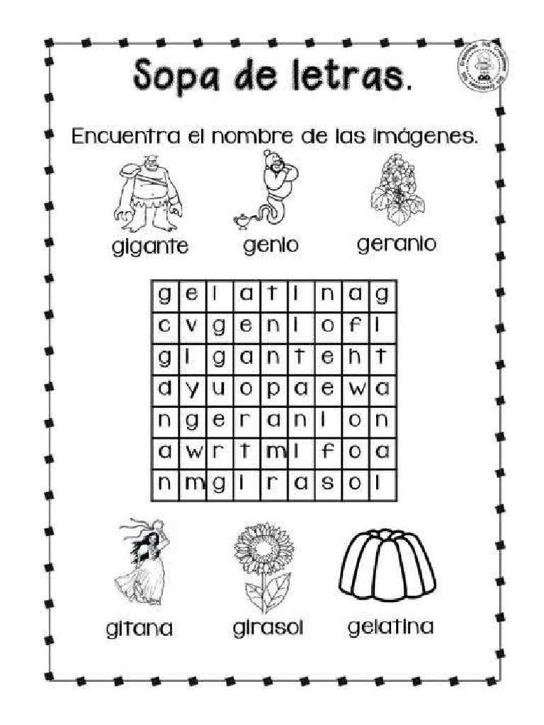 Sopa de Letras Ge Gi | PDF