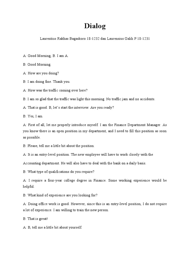 Dialog Interview | PDF | Behavior Modification | Learning