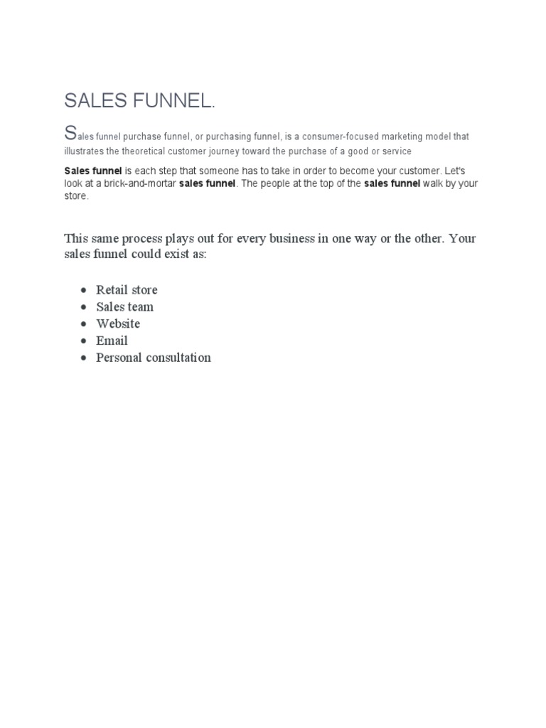 Sales Funnel 1 | PDF | Sales | Target Audience