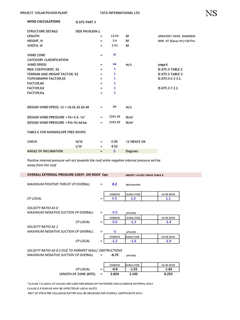 MONOSLOPE Roof Open Building TERRACE Wind Loads | PDF | Applied And ...