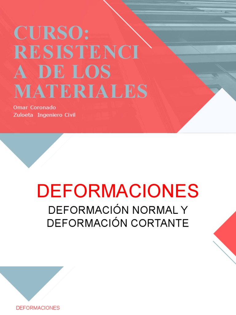 Deformaciones en Materiales: Curso | PDF | Rigidez | Física