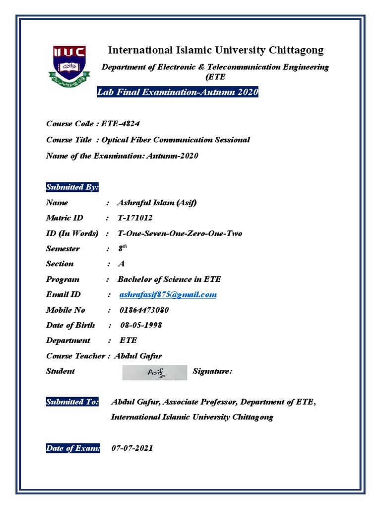 IIUC ETE Lab Exam Results | PDF | Computing | Telecommunications