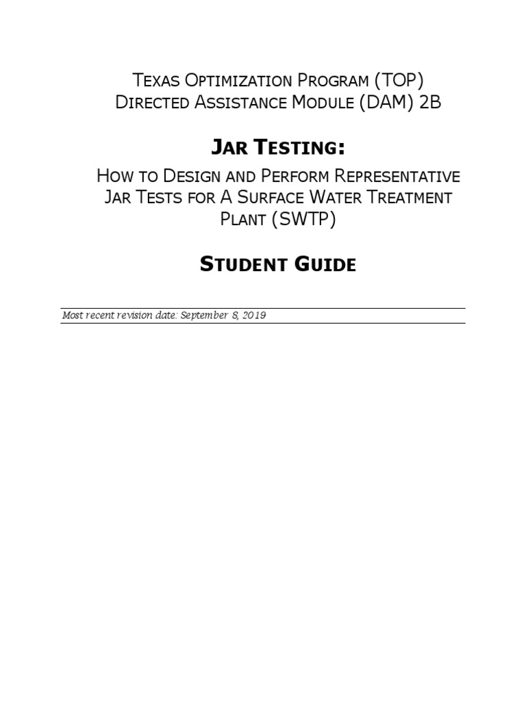 Jar Testing for Surface Water Treatment | PDF | Water Purification ...