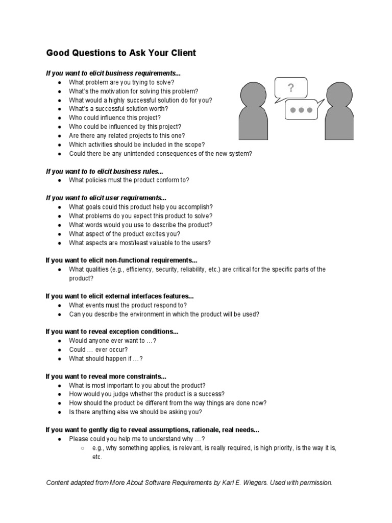 Good Questions To Ask Your Clients | PDF